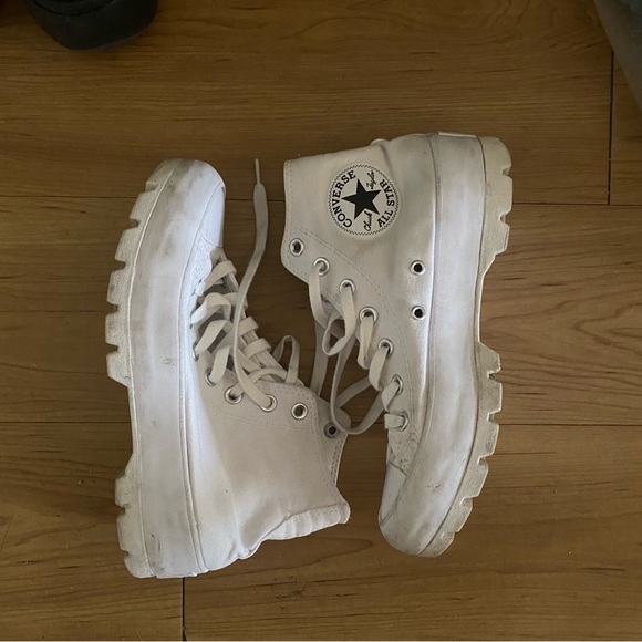 Converse | Shoes | Converse White Platform Heel Sneakers | Poshmark
